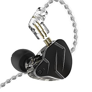 KZ ZSN PRO X Wired Earbuds,in-Ear Headphones with Dual Driver-Clear Sound and Ergonomic Custom-Fit Earpieces (S/M/L),Bass Ear Buds,3.5mm Jack for Phones，Computer and Laptops (Black Without Mic)