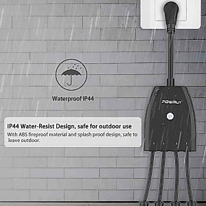 Outdoor Smart Plug, Surge Protector, POWRUI Smart Power Strip with 4-Outlet Extender, Remote Control, Timer, Weatherproof for Indoor and Outdoor Use, Compatible with Alexa, Google Assistant and IFTT