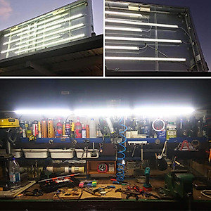 10FT (118-7/64") T5T8 Tube Light Fixture LED Linkable Cord, Double end Connector Cable, Power Extension Wire for LED Integrated Single Fixture, Shop light, Garage Light, Under Cabinet Light, Pack of 4