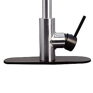 Westbrass KS18A-2012 21" Commercial Style Kitchen Faucet with Dual Function Open Coil Pull Down Sprayer and 1-Lever Handle, Stainless Steel/Oil Rubbed Bronze