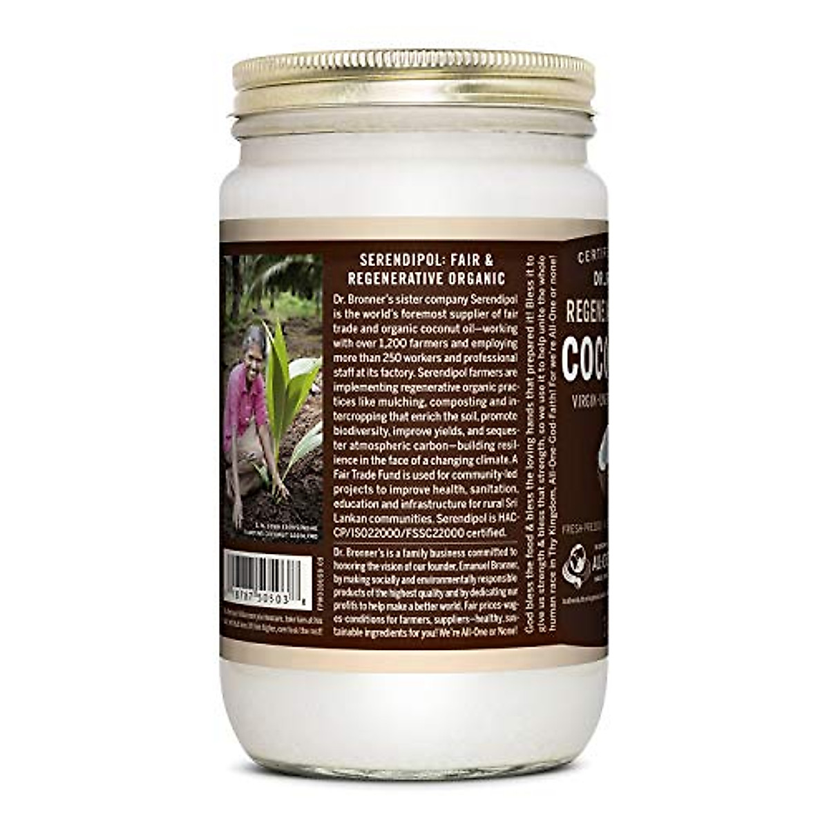 Dr. Bronner's - Organic Virgin Coconut Oil (Whole Kernel, 30 Ounce) - Coconut Oil for Cooking, Baking, Hair and Body, Fair Trade, Vegan, Non-GMO