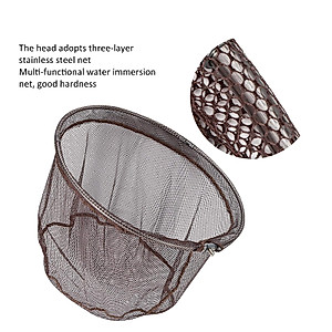 Worii 40Cm Strong Support Fishing Net Head, Fishing Gear Accessory, for Fishing Tackle Shop Fishing Enthusiasts Sea Fishing Wild Fishing