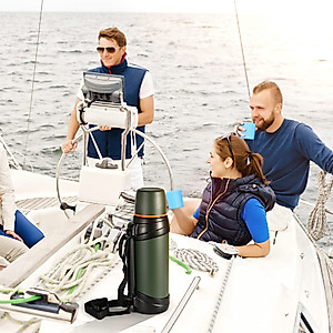 OKADI 85oz Large Coffee Thermoses for Travel - Insulated Water Jug Classic Vacuum Bottle with Plastic Cup - Stainless Steel Thermos for Hiking Fishing