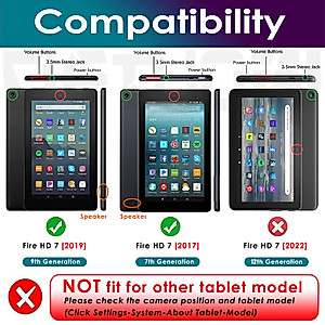 【2 PACK】Screen Protector for All New Fire 7/ Fire 7 Kids Pro Tablet 7 inch (9th/ 7th Generation, 2019/2017), DETUOSI Ultra Clear/Case Friendly/Touch Sensitive/Bubble Free/Anti-Scratch Tempered Glass
