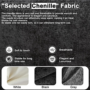 TPHORK 102" Convertible Sleeper Sofa, Chenille Loveseat Couch, Modern 2-Seat Futon Sofa with Adjustable Armrest & Pillows for Living Room Compact Space (Black)