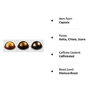 Nespresso® Vertuoline [European Version] - The Double Espresso Assortment - Dolce, Chiaro & Scuro for a total of 30 Capsules Pods