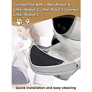 100 PCS Thickened Waste Drawer Liners for Litter Robot 4 All Litter-Robot Models, 9-11 Gallons, Durable Replacement Liner Bags for Disposal of Cat Waste