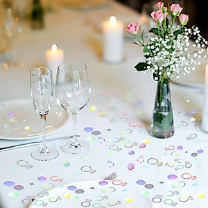 200pcs Foil Confetti, Diamond Ring Star Round Confetti Sprinkles Bachelorette Party Shiny Table Scatter Confetti for Wedding Engagement Party Decorations Bridal Shower Supplies