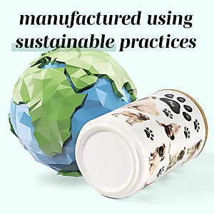 Greenline Goods Premium Dog Treat Ceramic Canister Set – Pug Airtight Canister for Fresh Treats, Ceramic Jar & Containers with Lids, Farmhouse Canisters, Ideal Kitchen Canisters for Countertop