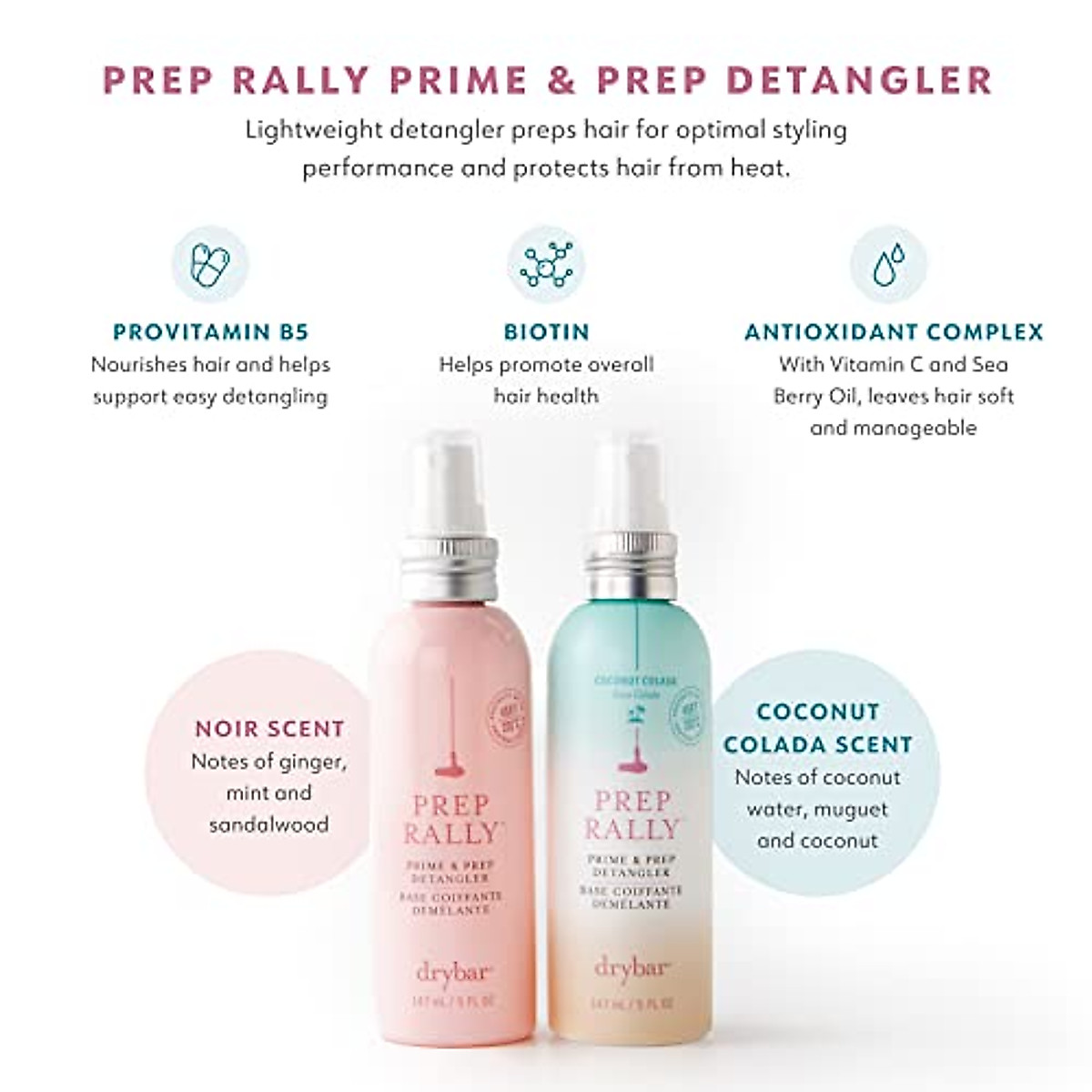 Drybar Prep Rally Prime and Prep Detangler, Noir Scent | Great for Detangling Hair (5 fl. oz.)