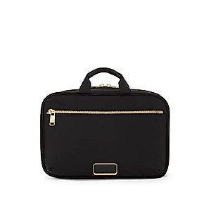 TUMI Voyageur Madeline Cosmetic Bag - Makeup Case Organizers for Travel - Make Up Bag for Packing - Black & Gold