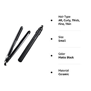 TYMO SWAY Hair Straightener with 10s Fast Heating, 1 Inch Professional Flat Iron Curling Iron in One with 32 Adjustable Temp, Automatic Shut Off, Dual Voltage