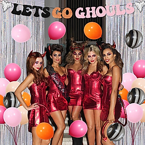 Balterever Halloween Bachelorette Party Decoration Let's Go Ghouls Party Decorations Banner with Bride to Be Sash for Halloween Bridal Shower Engagement