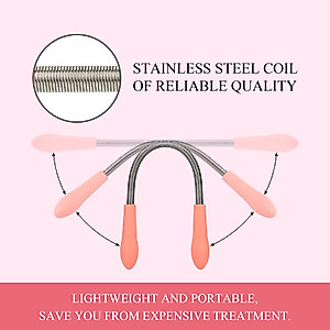 Spring Hair Remover - 4 Pack Stainless Steel Spring Epilator - Facial Hair Remover for Women Face, Chin Hair, Upper Lip Hair, Women Mustache