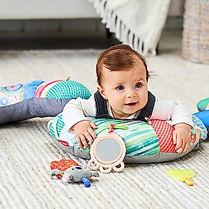 Infantino 3-in-1 Tummy Time, Sit Support & Mini Gym - Removable Toy Arch - Musical Koala Pal, Soothing Leaf Teether & Peek-and-See Mirror - for Babies, 0M+
