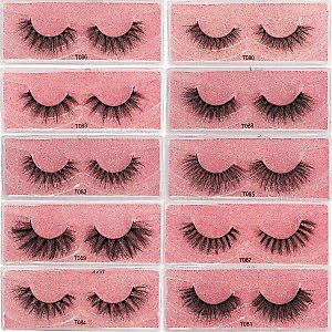 Dedbol 10 pairs of 10 models of 6D artificial fluffy natural mink eyelashes, dramatic false eyelashes(style 4)