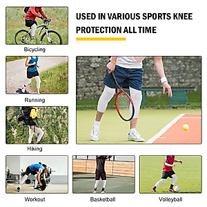 Blaward 2 Pack Men's Basketball Pants with Knee Pads 3/4 Capri Padded Compression Tights Leggings Sports Athletic Baselayer