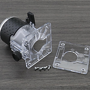 Micro Traders 2Pcs Woodworking Trimmer Router Base for 65mm Inner Diameter Compatible with Makita Router Transparent Trimming Machine Protection Cover Protective Shield Accessories