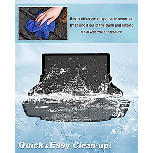 Mixsuper Custom Fit Cargo Liner for 2015-2023 Ford Mustang Coupe (Fits Models Without Subwoofer in Cargo Area) All Weather Rear Trunk Liner Cargo Mat for Mustang Accessories (Not Fit Mach-E)