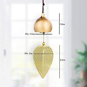 Gold Leaf Hanging Bell Good Luck Bell Wind Chime Home Window Decoration Bell for Wealth and Safe Pendant Chinese Feng Shui Bell