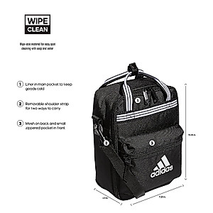 adidas Squad Insulated Lunch Bag, Black/White, One Size