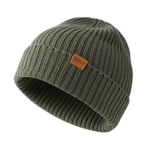 FUQILA 100% Merino Wool Cuff Beanie Hat, Unisex Warm Winter Caps Soft, Breathable & Cozy Stretchy Knitted Cuffed Cap (Absinthe Green)