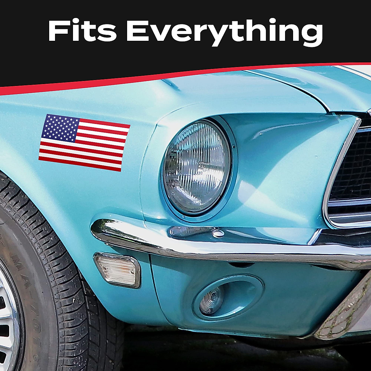 Stickios American Flag Decal 5.8x3.1 inches - Made in The USA - Patriotic Vinyl Classic Flag Sticker for Cars, Trucks, Windows, Vehicles - Let Freedom Ring!