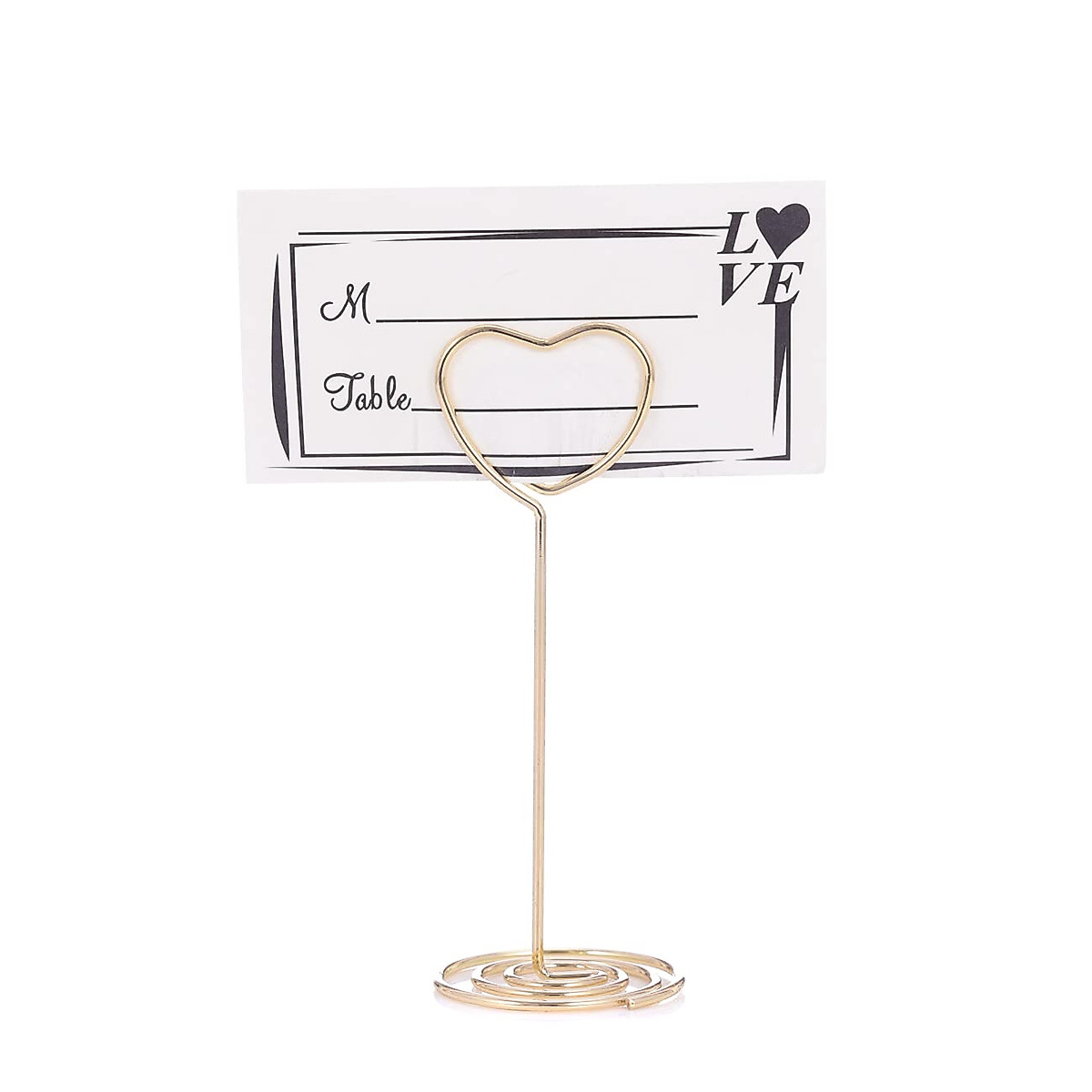 12pcs Table Number Holders,3.35 inch Place Card Holders,Table Number Stands,Table Card Holder, Photo Picture Holders for Centerpieces, Wedding, Party, Birthday (Gold-Heart Shaped)