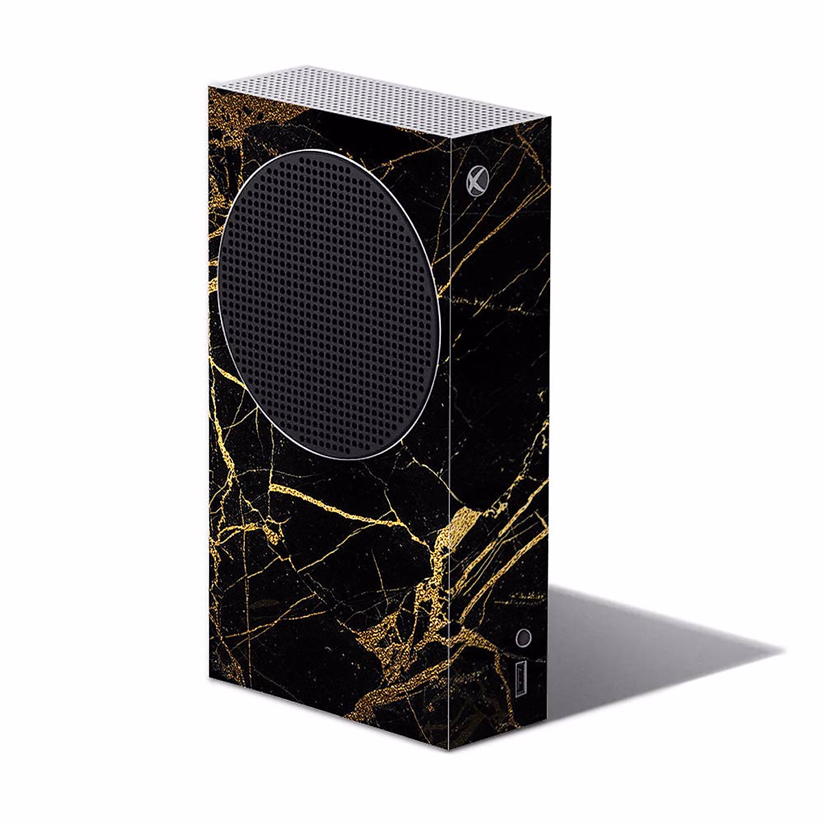 Mighty Skins Skin Compatible with Xbox Series S - Black Gold Marble Protective, Durable, and Unique Vinyl Decal wrap Cover Easy to Apply and Change Styles Made in The USA