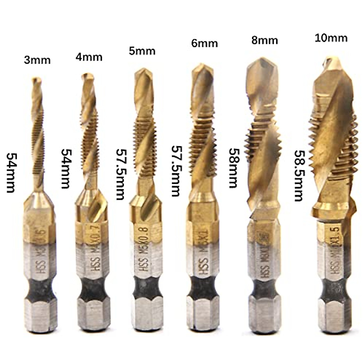 aiyun 13 Pieces Drill Tap Set, SAE/Metric Drill Tap Bits Set with Quick Change Adapter, Tap and Drill (HSS4341+HSS4341)