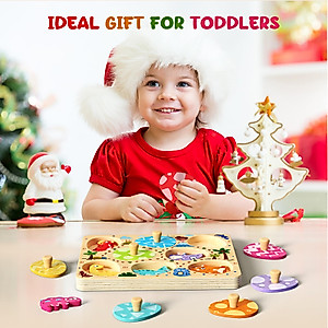 Zeoddler Wooden Puzzles for Toddlers, 8 Pcs Dinosaur Matching Egg Puzzle, Montessori Toys for Boy Girl Easter Birthday Gifts, Preschool Learning Activities & Educational Toys for Boys, Girls