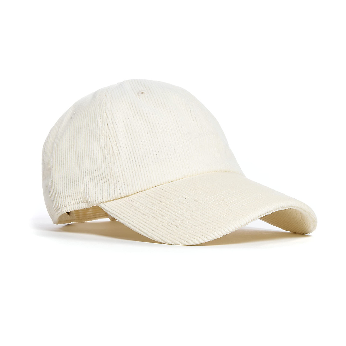 Plaid Suede Womens Mens Corduroy Hat for Men Casual Everyday Baseball Cap with Adjustable Straps (Off White)