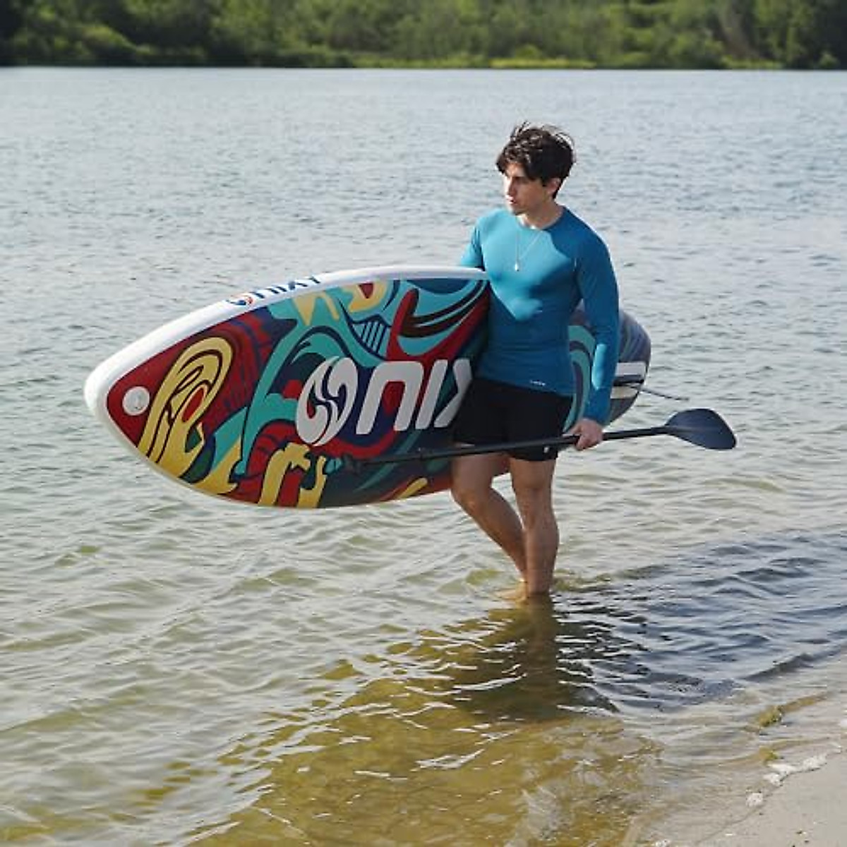 NIXY Newport G5 Inflatable Paddle Board | High-Performance, Durable, and Lightweight SUP for All Skill Levels with Welded Seams and 300 lbs. Capacity (Ibiza)