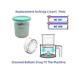 Turgorl NC500 NC501 Ice Cream Pint for Ninja Creami Deluxe Pints and Lids 4 Pack, 24 oz. food container for Ninja Delux Ice Cream Maker (Blue,Pink,Yellow,Green)