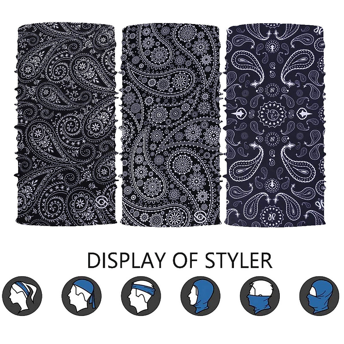 MOXBEST Neck Gaiter Mask Face Scarf Bandana Tube Cover Headwear Balaclava Headband Headwrap for Men and Women