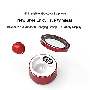 Loluka Mini Single Earbud Wireless Earbud Small Bluetooth Earphone LED Display Electricity Headset for Sleep on Side, Running, Workout, Travel, Handsfree for iOS Android