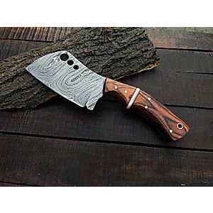 Hand Forged Damascus Steel Meat Cleaver Knife | Heavy Duty Vegetable Cleaver | Hand Forged full tang Professional Kitchen Cleaver
