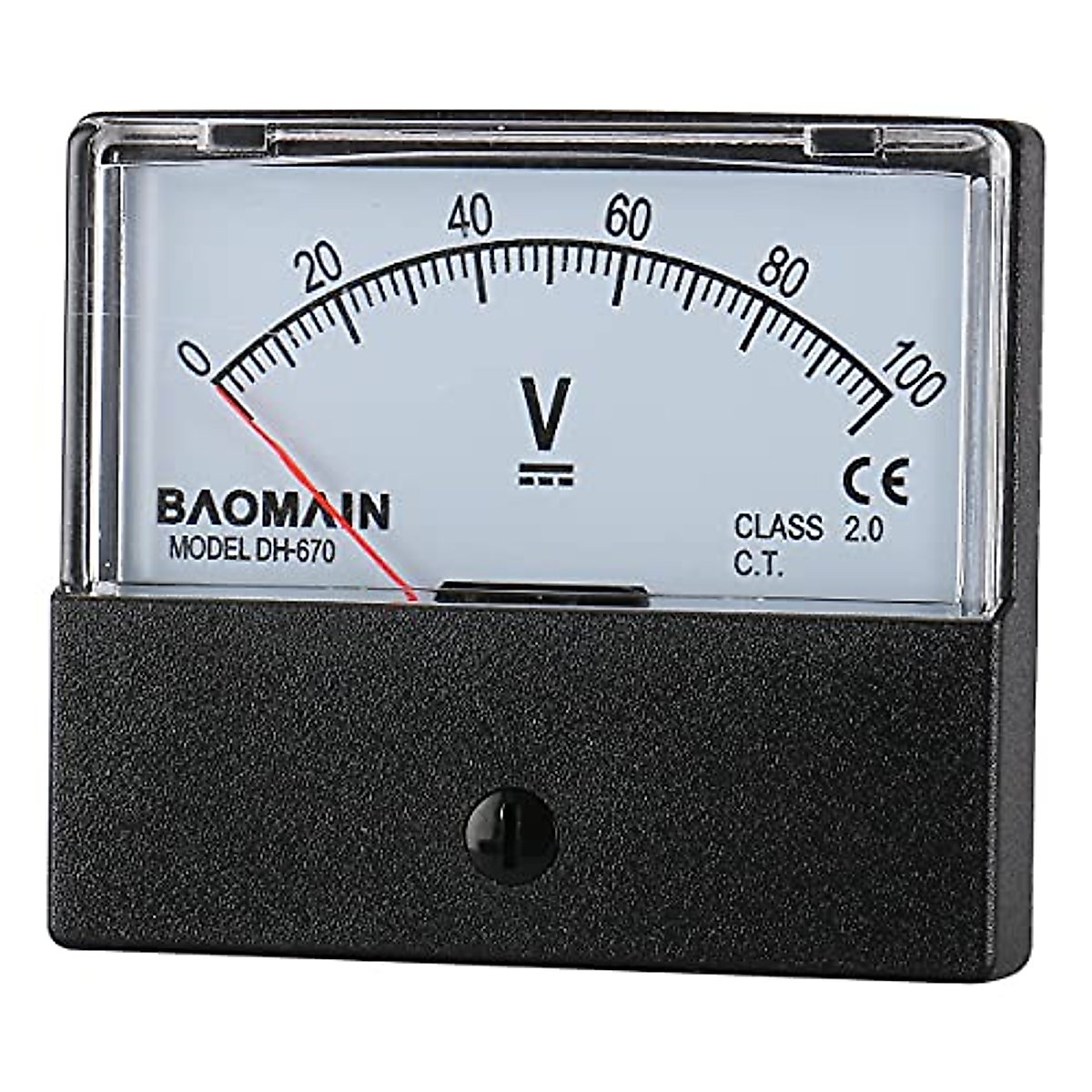 Baomain Voltmeter DH-670 DC 0-100V Rectangular Class 2.0 Analog Panel Volt Voltage Meter