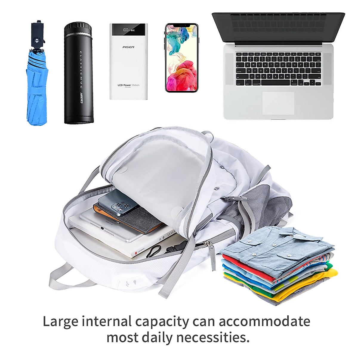 Sharkborough NODLAND Lightweight Backpack, Travel 40L Foldable Water-Resistant Daypack, Hiking Outdoor Camping Rucksack for Men Women