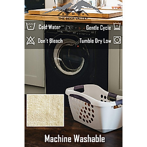 Cotton Bath Mat Rug 2 Piece Set - Light Yellow, Reversible Bathroom Rugs Soft & Absorbent Quick Dry Mats, Washable Plush Hotel Quality Tufted Mats for Shower, Bath Tub, Toilet - 21x34 & 17x24 Inches