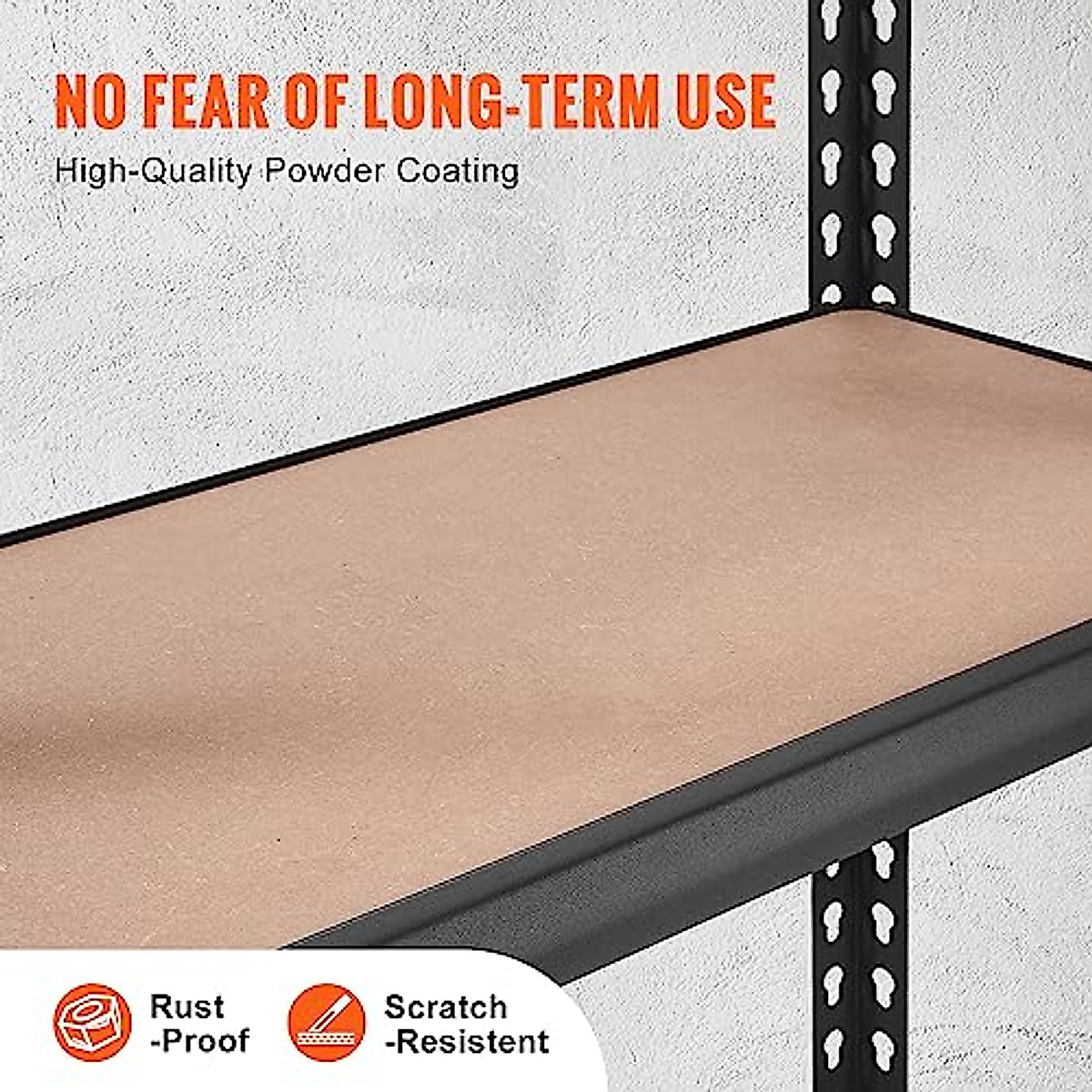 VEVOR Storage Shelving Unit, 5-Tier Adjustable, 2000 lbs Capacity, Heavy Duty Garage Shelves Metal Organizer Utility Rack, Black, 36" L x 18" W x 72" H for Kitchen Pantry Basement Bathroom Laundry