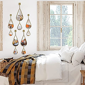 BAODANFU Wall Mirror Decorative Mirrors Mounted Decor Tear Drop Shape Gold for Bedroom Living Room Entryway Bathroom Vanity,5-Pack