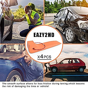 E-SDS Tire Skates for Tow Truck 4 Pack, Heavy-Duty Tire Skates for Car Hauler, Flat Bed, Wrecker Rollback Carrier Safety, Interlocking Wreckmaster Tire Skate for Moving (Orange)