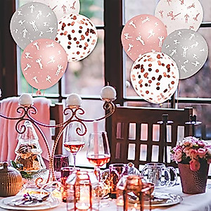 WATINC 36Pcs Bachelorette Party Balloons Decorations, White Silver Rose Gold Sequin Confetti Latex Balloon, Naughty Men Dancer Bridal Shower Engagement Girls Night Hen Party Gifts Supplies (12 Inch)