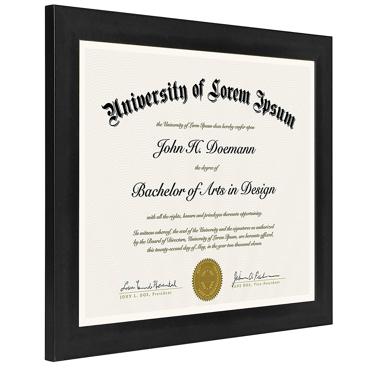 Americanflat 8.5x11 Diploma Frame in Black with Shatter Resistant Glass - Horizontal and Vertical Formats for Wall and Tabletop