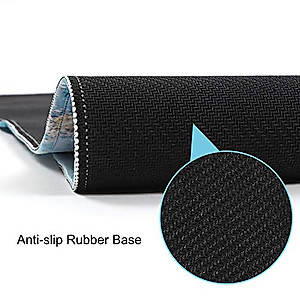 HAOCOO Gaming Mouse Pad Large, XXL Computer Desk Mat for Desktop, Big Desk Pad with Non-Slip Rubber Base, Spill-Resistant Keyboard Mat for Laptop, Home Office, Abstract Blue Marble