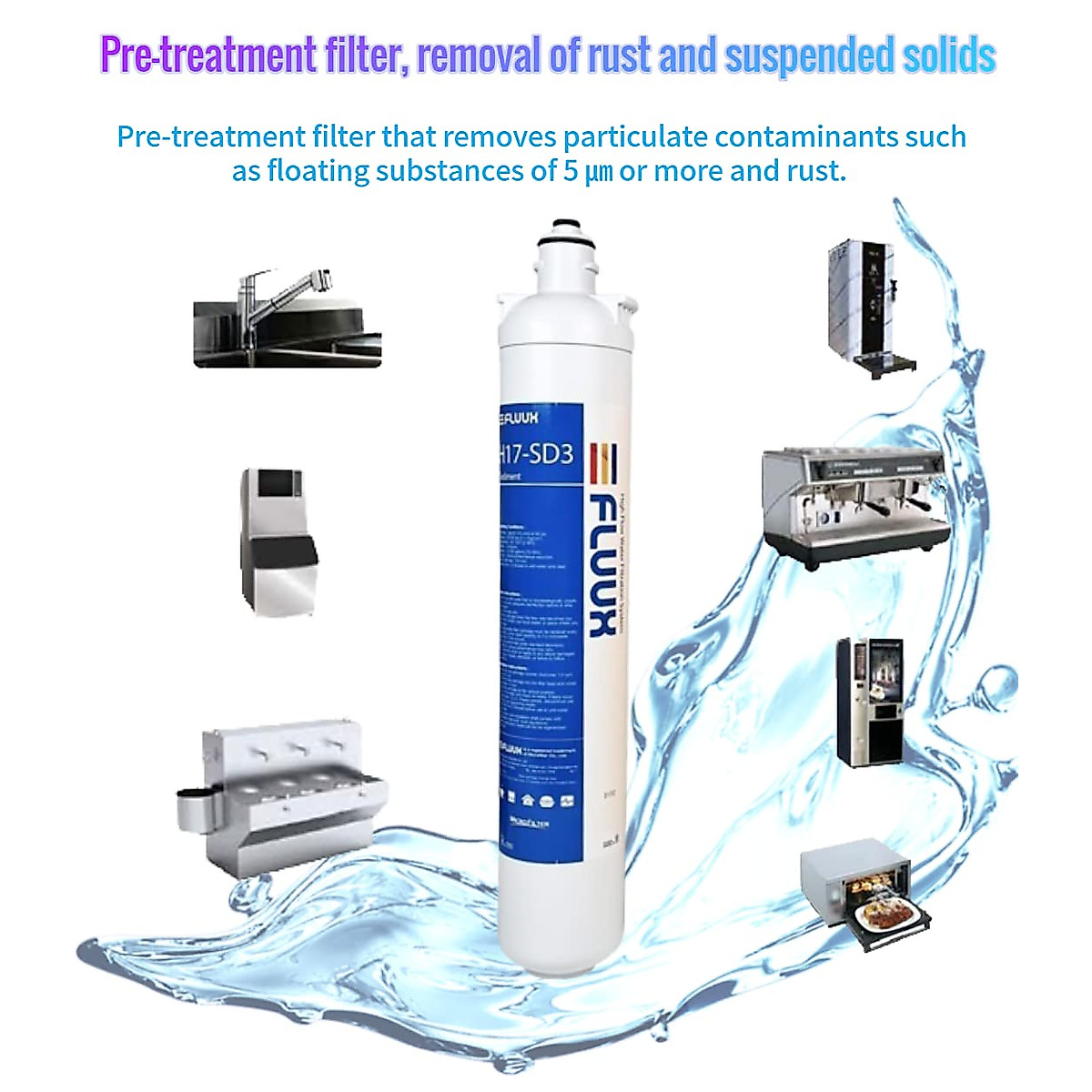 Microfilter MICROFILTER FLUUX H17-SD3,Sediment,Under Sink Water Filter 21K Gallons ,Includes Head,2Pack