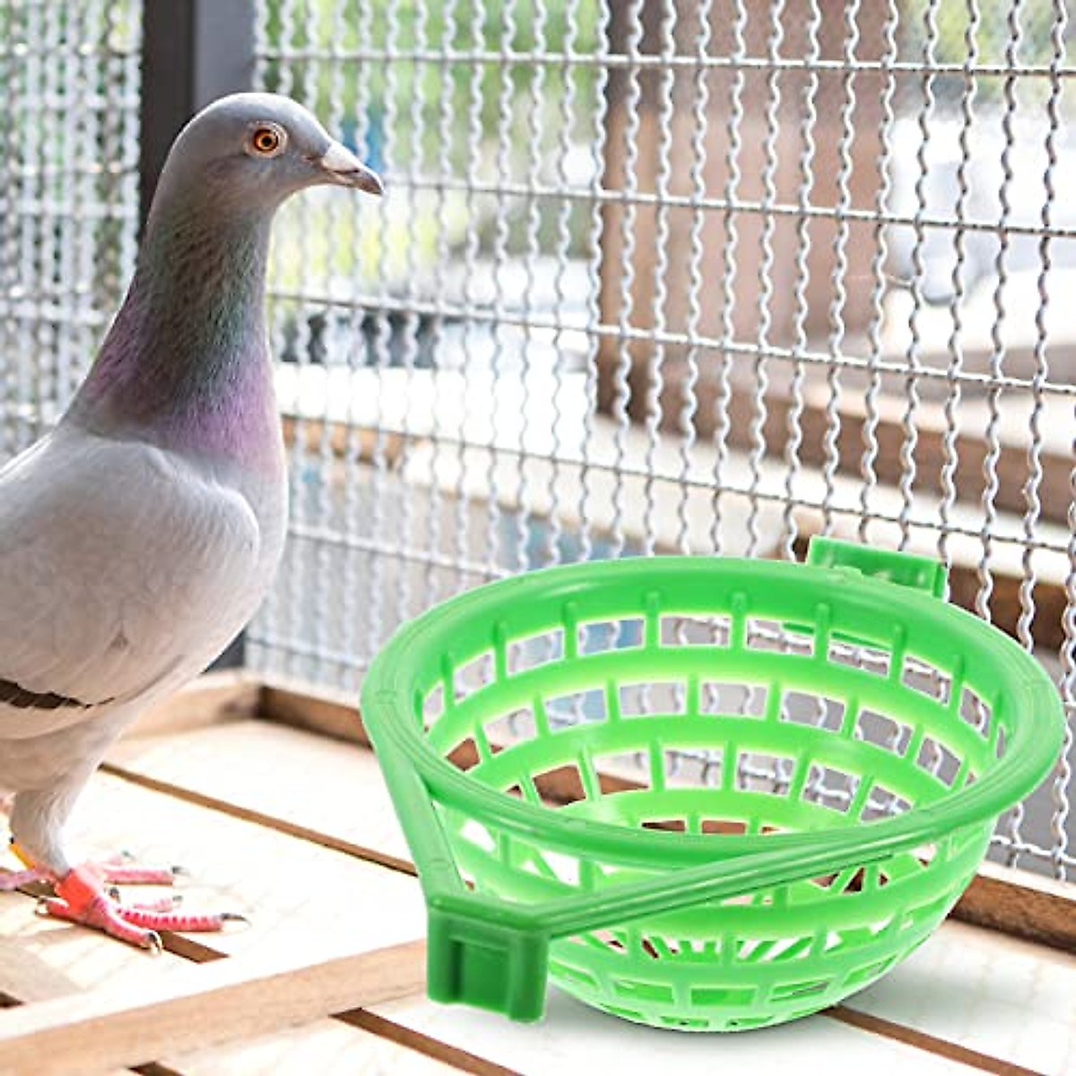 Mipcase 2pcs Plastic Bird Nest, Canary Nest Plastic Hollow Hanging Cage Finch Parrot Canary Pigeon Nest Bowl Eggs Hatching Tool Pan, Bird Breeding Hut Nest Pan