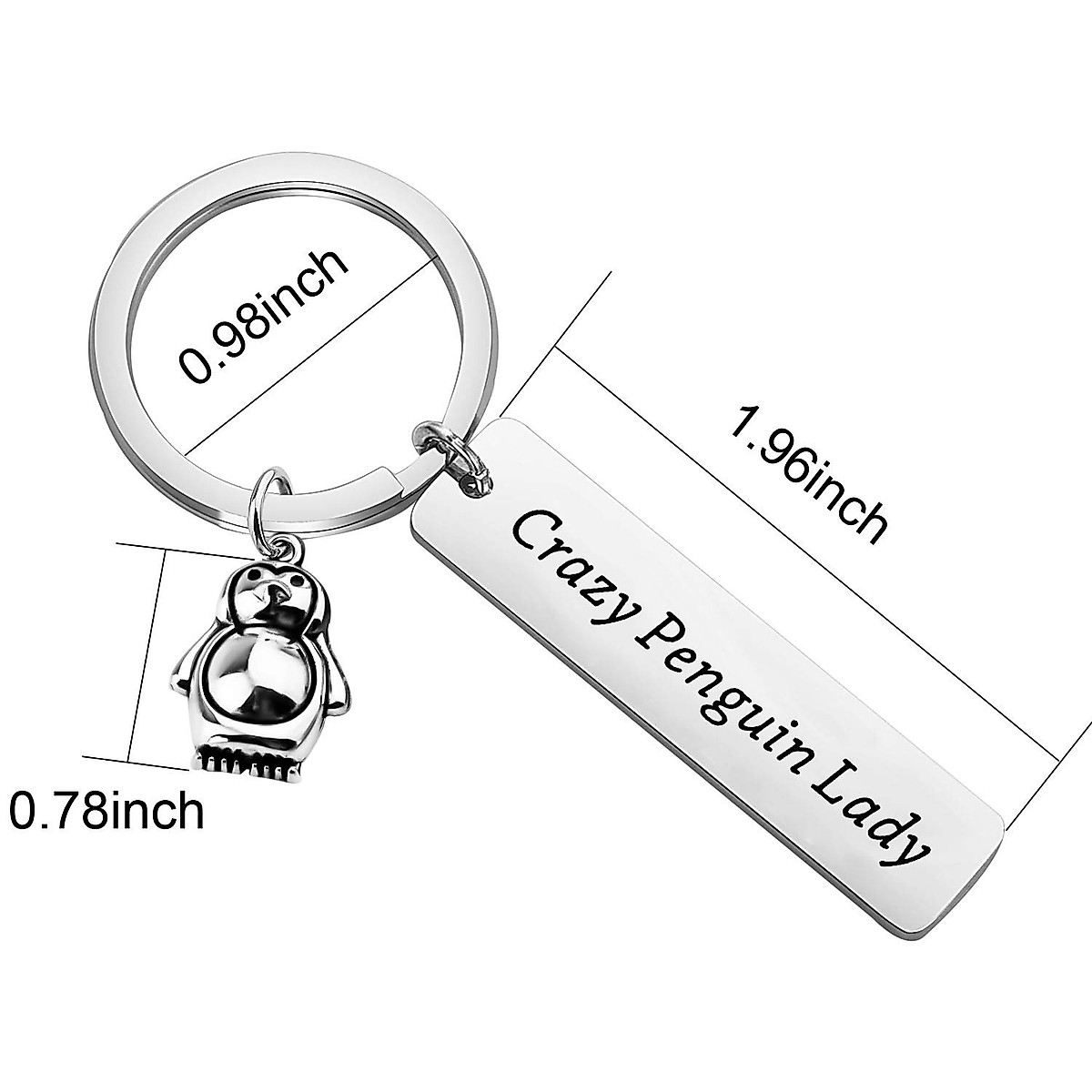 BNQL Crazy Penguin Lady Keychain Gift for Animal Lovers