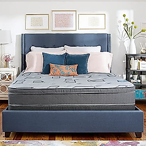 Nutan, 11" Medium Plush Hybrid Euro Top Foam Encased Innerspring Mattress and 4" Wood Box Spring for Mattress, Full XL